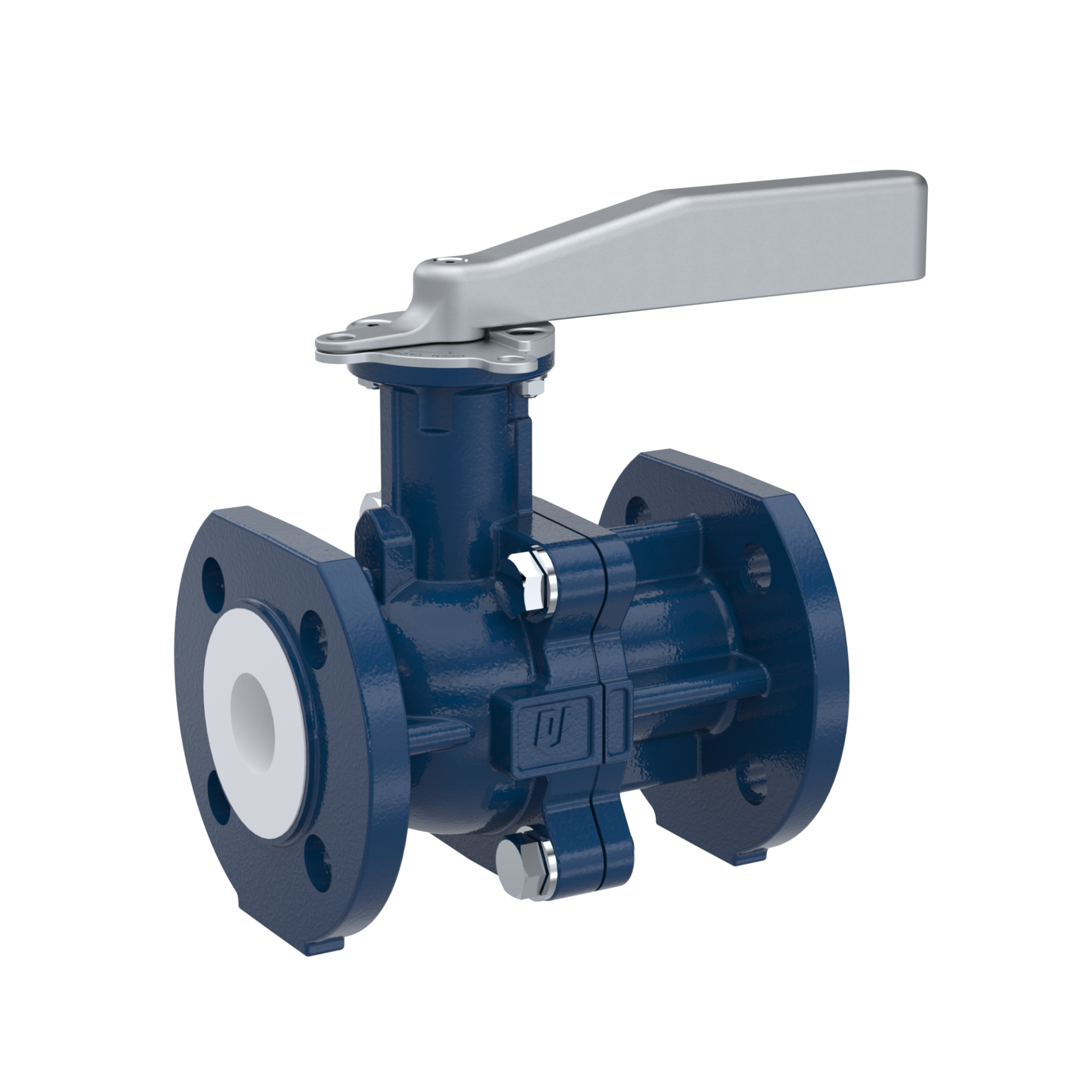 PFA-flange ball valve FK13 DN20 PN10/16 made of spheroidal graphite ...